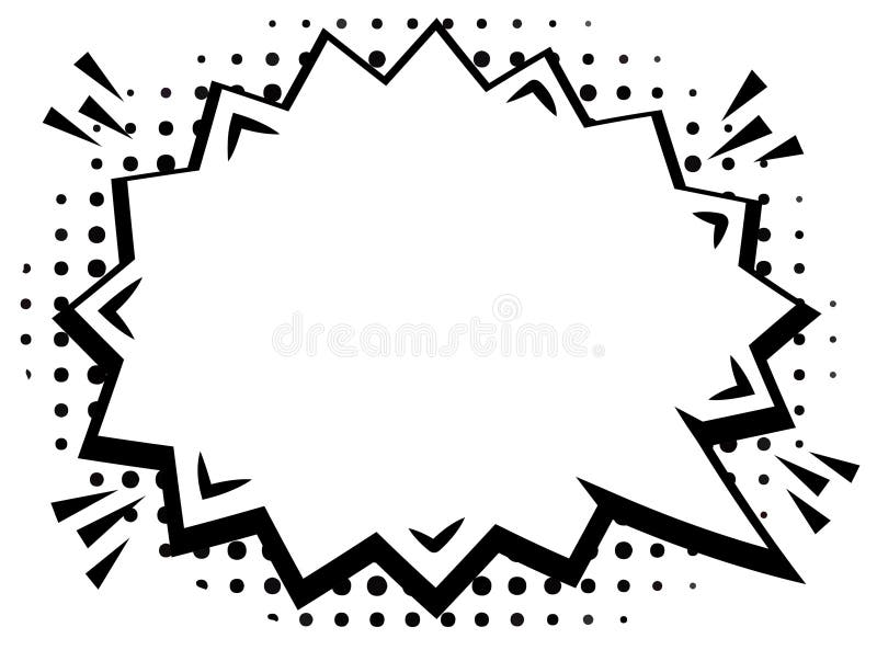Explosive Black and White Speech Bubble Stock Vector - Illustration of ...
