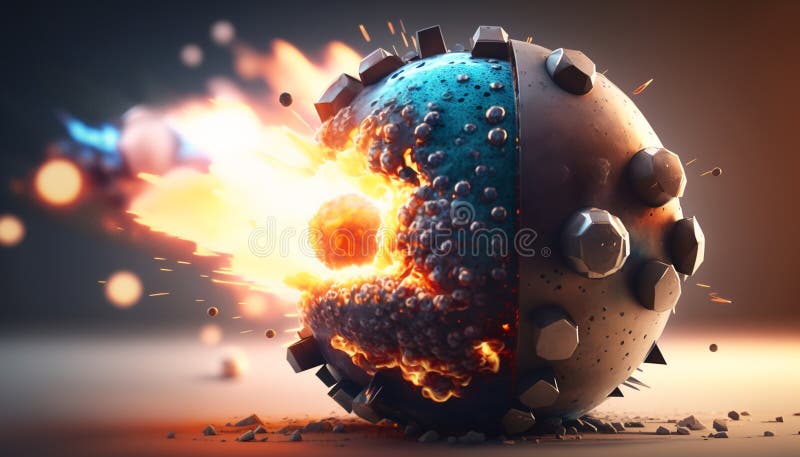 Explosive Blast: Capturing the Moment of a Exploding Ball Bomb Stock ...