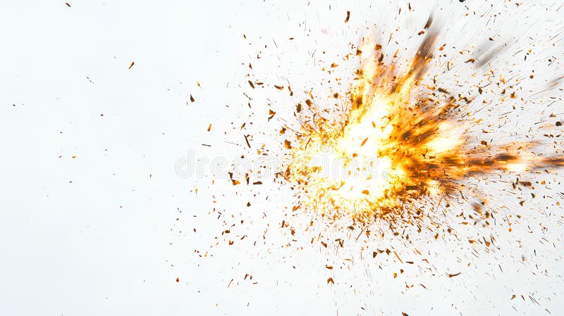 Explosive Blast with Flying Debris Stock Illustration - Illustration of ...