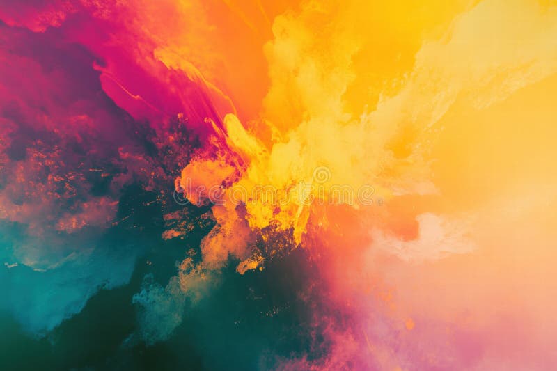 Explosive Blend of Vibrant Colors Creating a Stunning Abstract ...