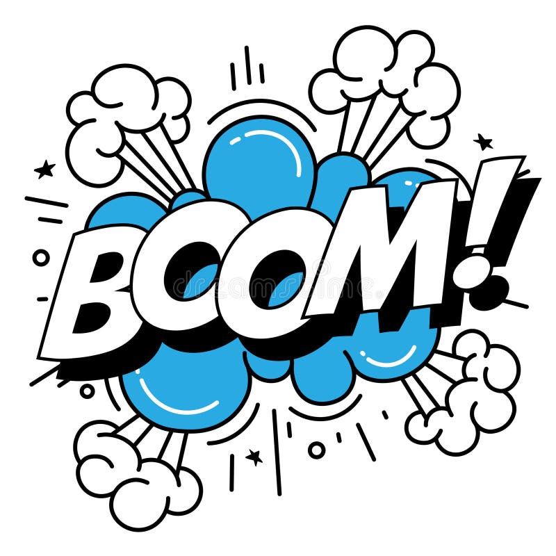 Explosive Blue BOOM Comic Burst Stock Illustration - Illustration of ...
