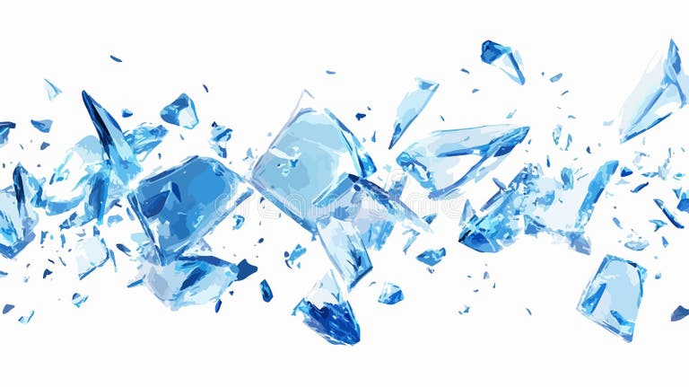 Explosive Blue Ice Shards Flying - Vector Illustration Stock Vector ...