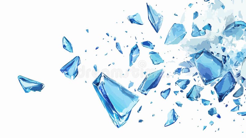 Explosive Blue Ice Shards Flying - Vector Illustration Stock Vector ...
