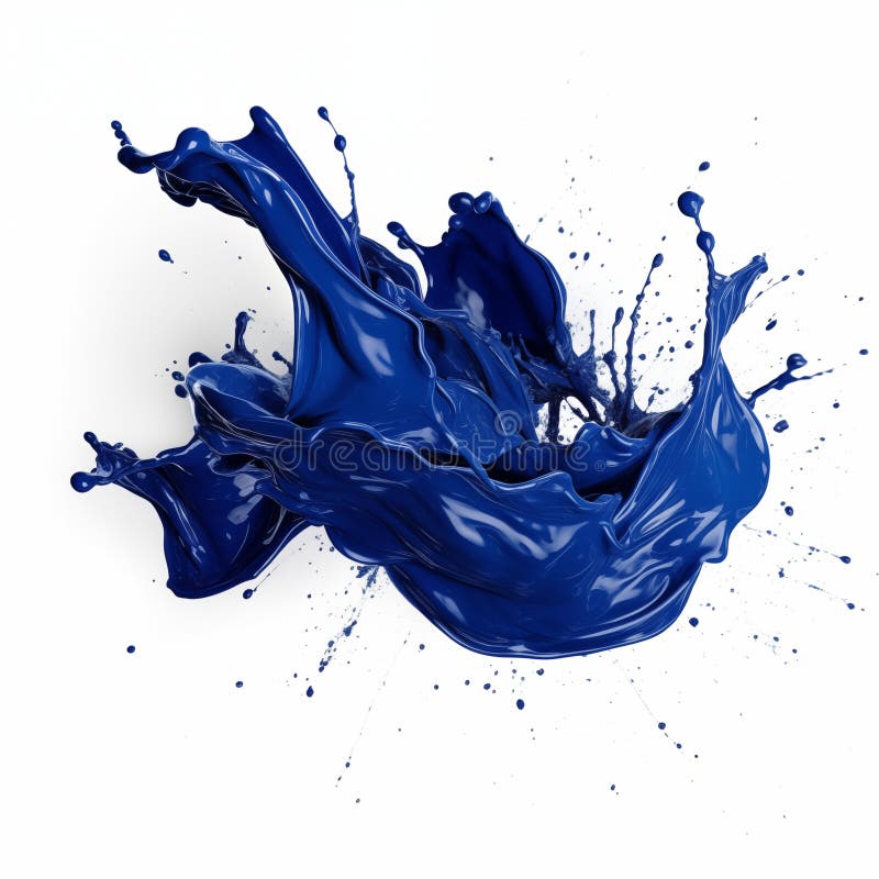 Explosive Blue Paint Splash on White Background Captured Mid-Motion ...