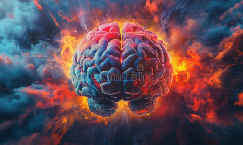 Explosive Brain Concept Representing Creativity and Intelligence in ...