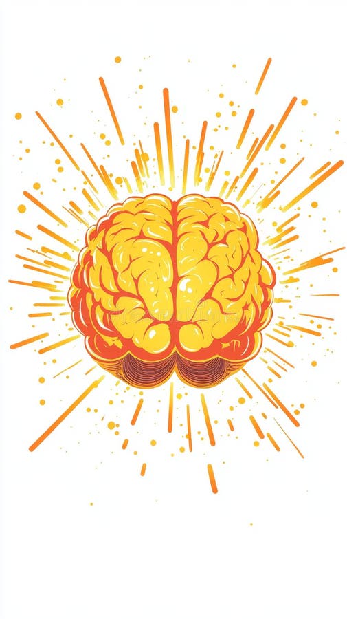 Explosive Brain Graphic Design Stock Illustration - Illustration of ...