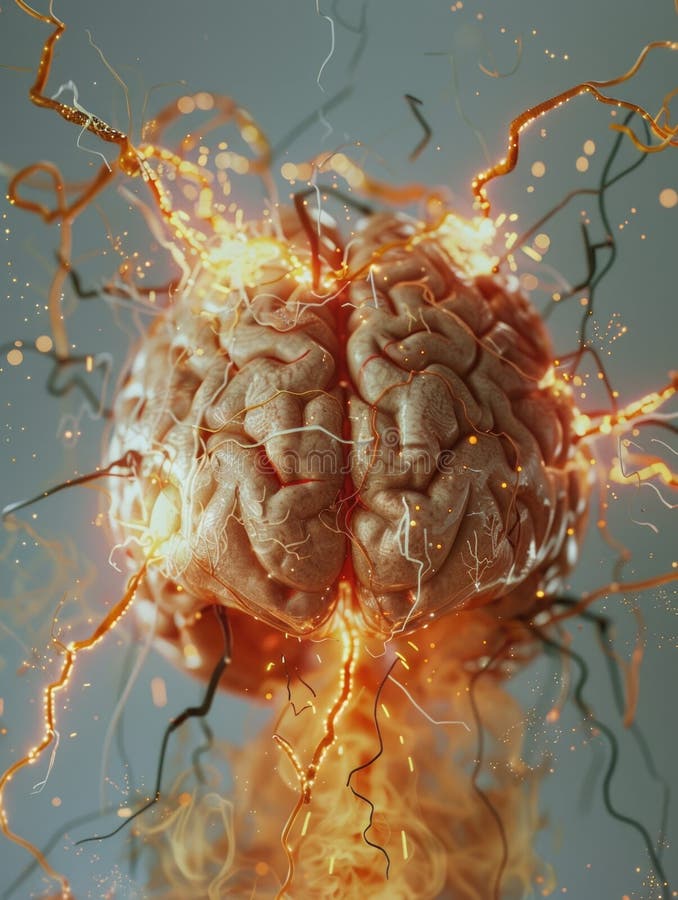 Explosive Brain stock photo. Image of generated, science - 370018006