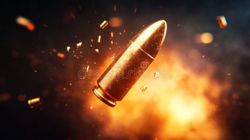 Explosive Bullet Impact in Action Stock Illustration - Illustration of ...