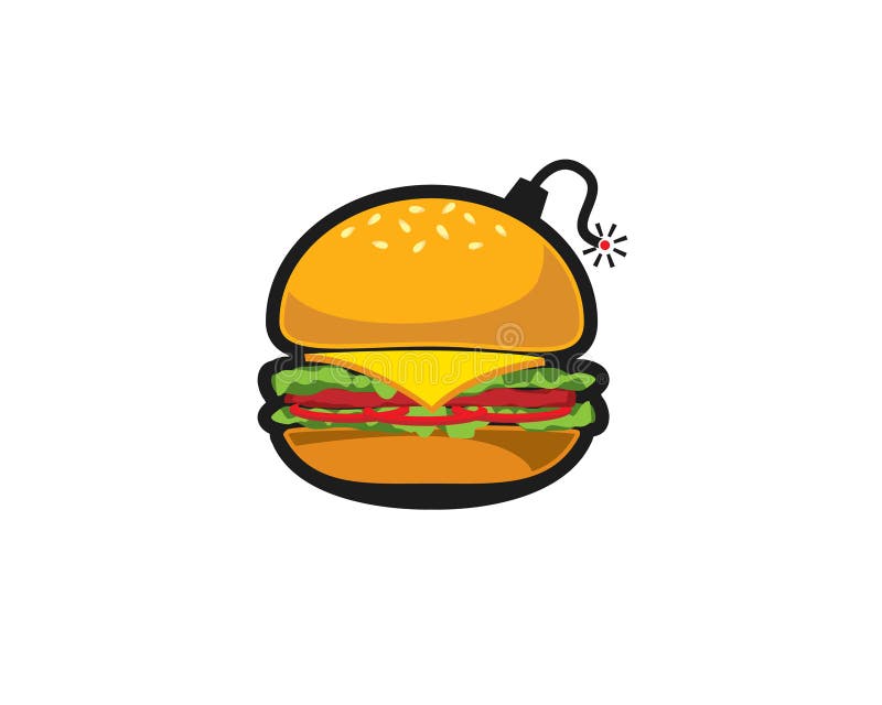 Explosive Burger Boom Logo Template Stock Vector - Illustration of ...