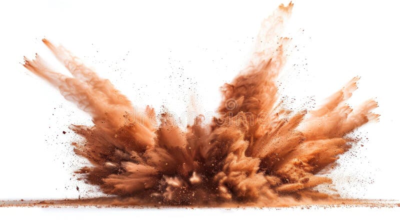 Explosive Burst of Brown Powder, Generative AI Stock Photo - Image of ...