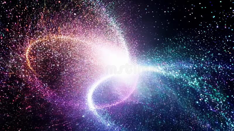 An Explosive Burst of Chromatic Lights As Particles Collide and Burst ...