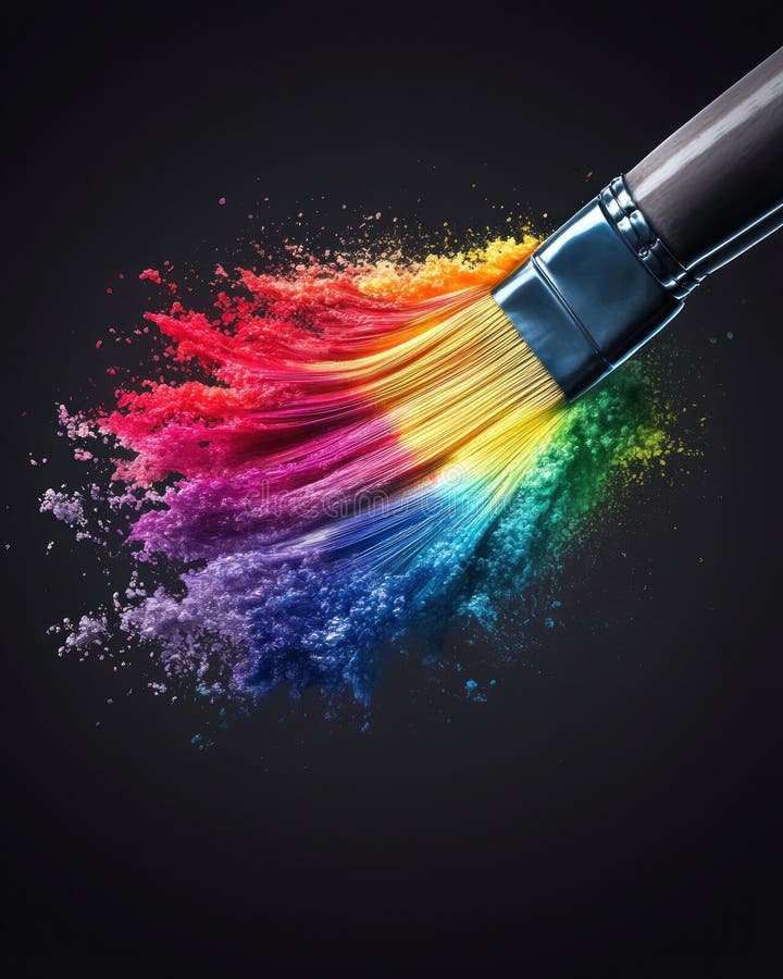 Explosive Burst of Color from a Paintbrush Stock Illustration ...