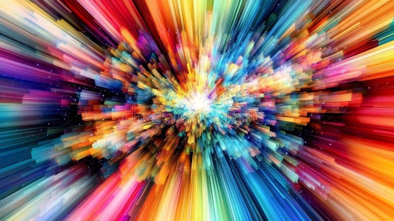 Explosive Burst of Colorful Digital Energy and Luminous Radiance Stock ...