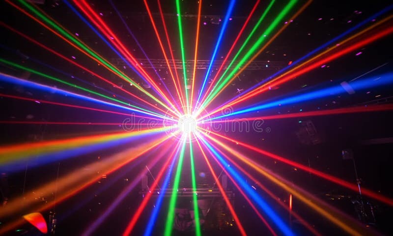 Explosive Burst of Colorful Laser Beams from Central Source Stock Video ...