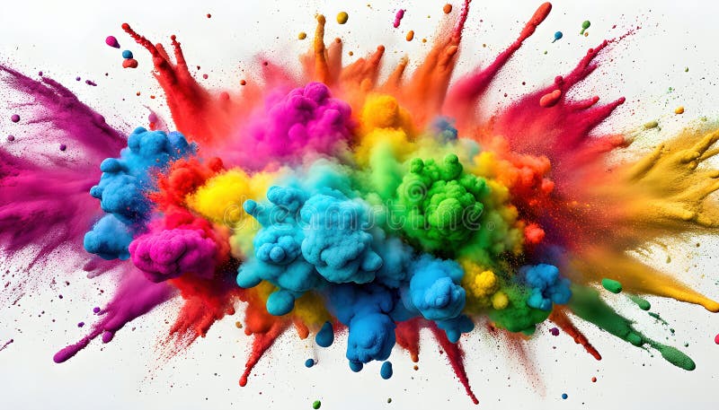 Explosive Burst of Colorful Powder Stock Photo - Image of artistic ...
