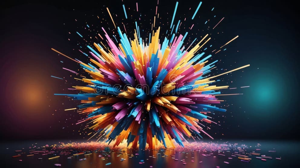 Explosive Burst of Colorful Spikes, Creating a Vibrant and Dynamic ...