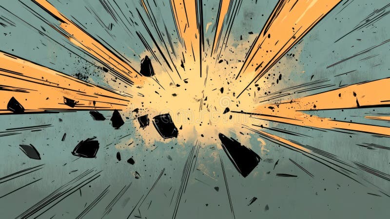 Explosive Burst with Debris and Dynamic Lines Conveying Motion and ...