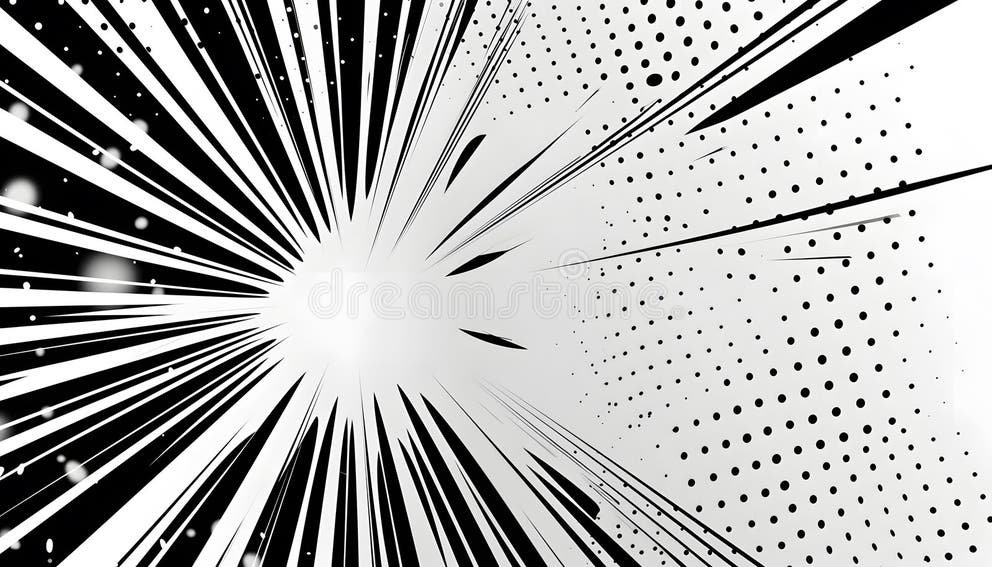 Dynamic Abstract Explosive Burst Background in Monochrome Stock Image ...