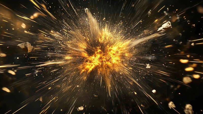 Explosive Burst of Energy Revealing a Dynamic Display of Fire and ...