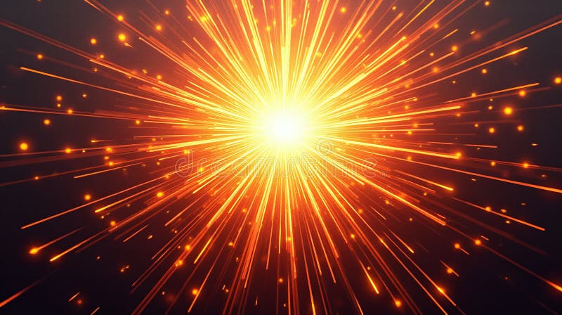 An Explosive Burst of Fiery Light Stock Illustration - Illustration of ...