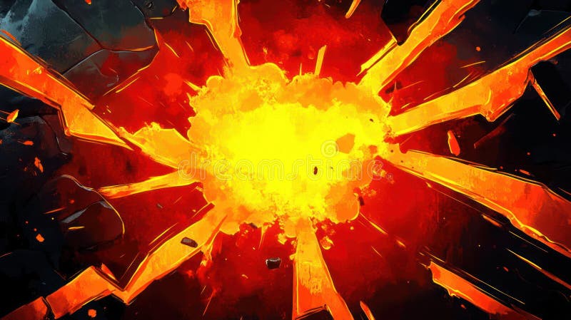 An Explosive Burst of Fire and Debris, Illustrating a Dramatic Eruption ...