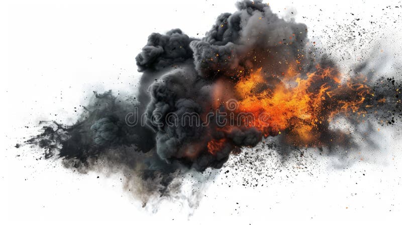 Explosive Burst of Fire and Smoke - Generative AI Stock Image - Image ...