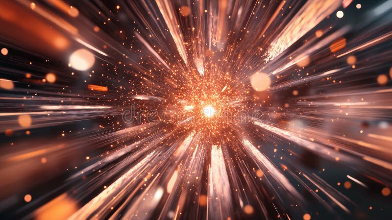 Explosive Burst of Light and Energy Radiates from the Center, Creating ...