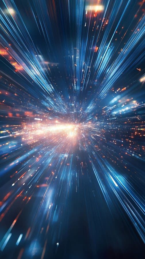Explosive Burst of Light in Futuristic Cosmic Speed Technology Visual ...