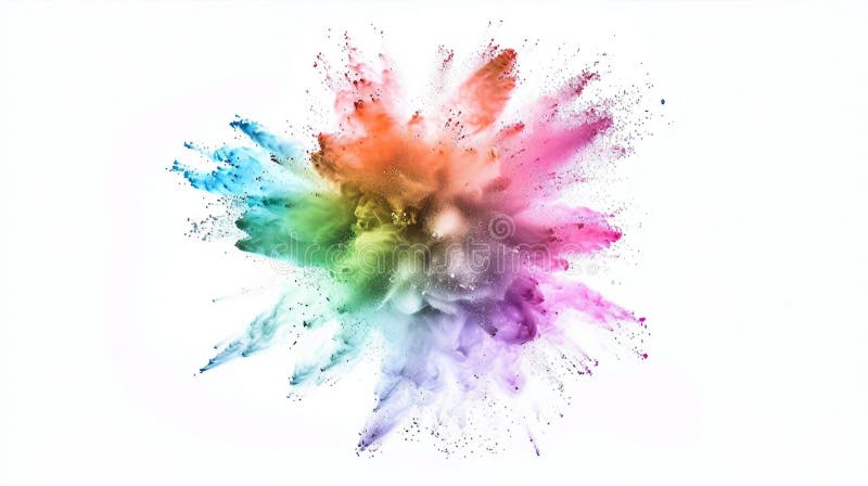 Explosive Burst of Multicolored Powder Creating a Vibrant and Dynamic ...