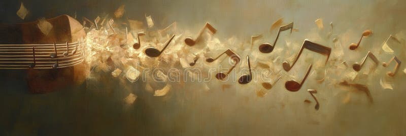 Explosive Burst of Musical Notes from Guitar Shape Stock Illustration ...