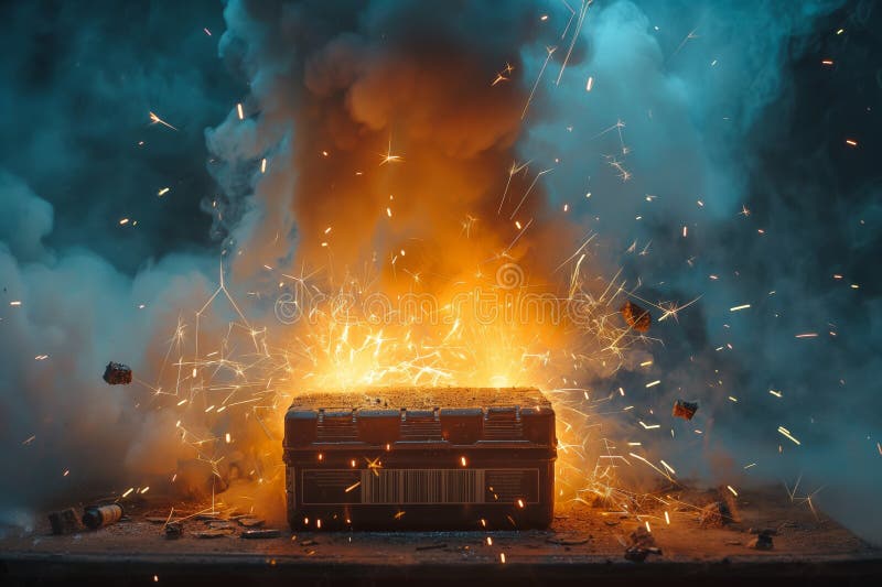 Explosive Burst from a Power Box Stock Photo - Image of electricity ...