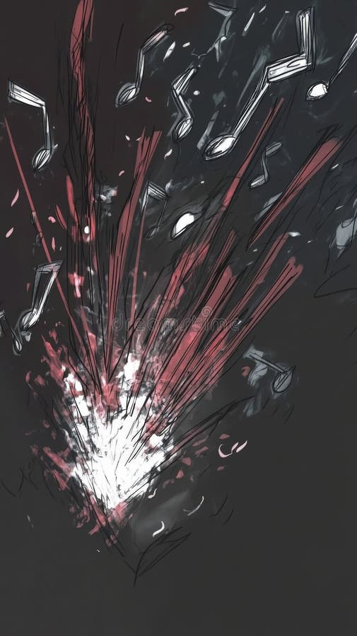 Explosive Burst of Sound and Music in Dynamic Motion Stock Illustration ...