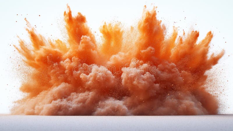 Explosive Burst of Vibrant Orange Powder Generative AI Stock ...
