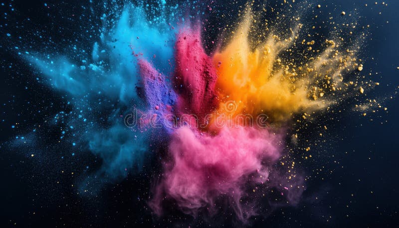 Explosive Burst of White Powder Against Black Background Stock Photo ...