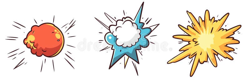 Explosive Cartoon Effects, Vibrant Colors, Dynamic Shapes, Three ...