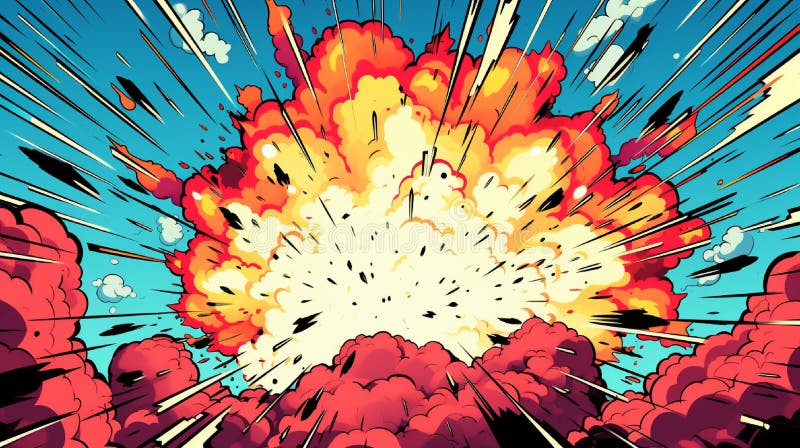 Explosive Cartoon. Vibrant Comic Book Illustration Stock Illustration ...