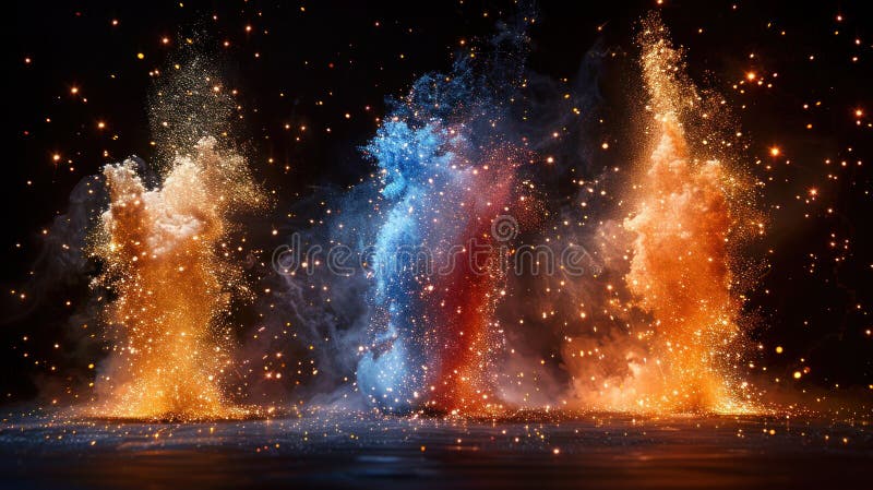 Explosive Celebration: Colorful Fireworks Display on Dark Background ...
