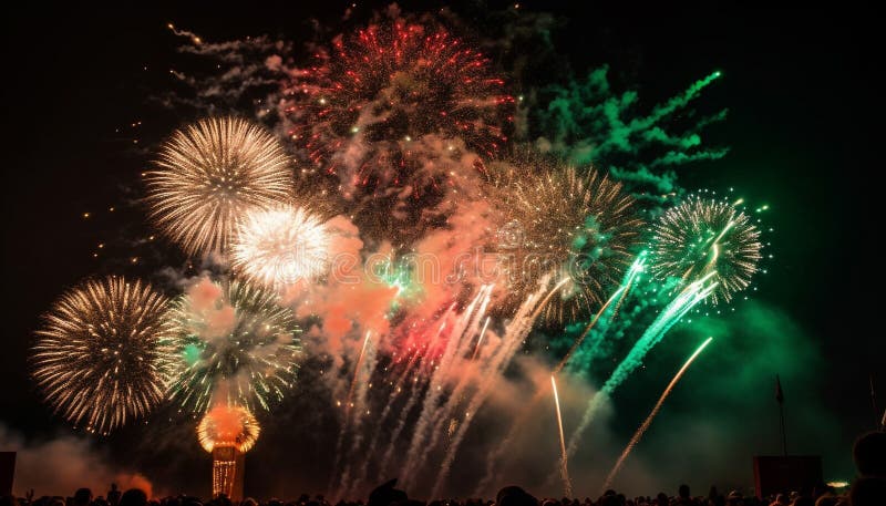 Explosive Celebration: Fireworks Illuminate the Night with Vibrant ...