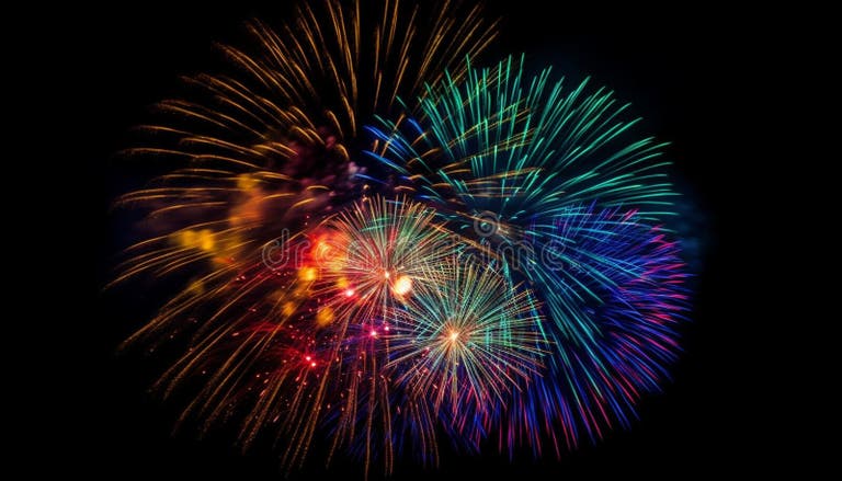 Explosive Celebration Ignites Vibrant Firework Display Colors Generated ...