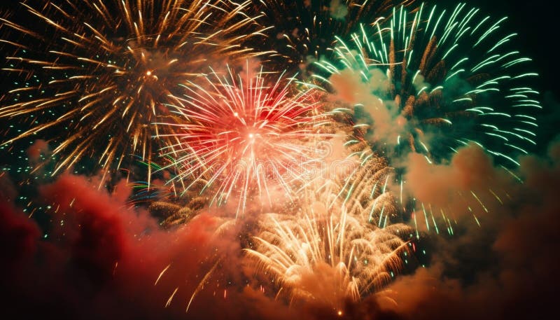 Explosive Celebration Ignites Vibrant Firework Display, Illuminating ...