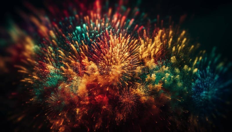 Explosive Celebration of Vibrant Colors in Space Generated by AI Stock ...