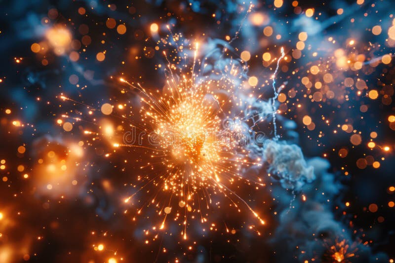 Explosive Celebrations: a Dazzling Firework Display Stock Illustration ...