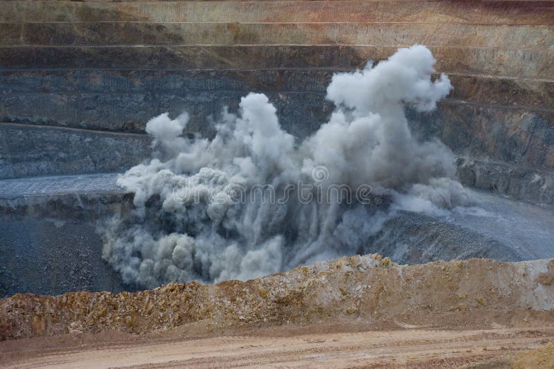 Explosive Charge in Open Cut Mine in Australia. Stock Image - Image of ...