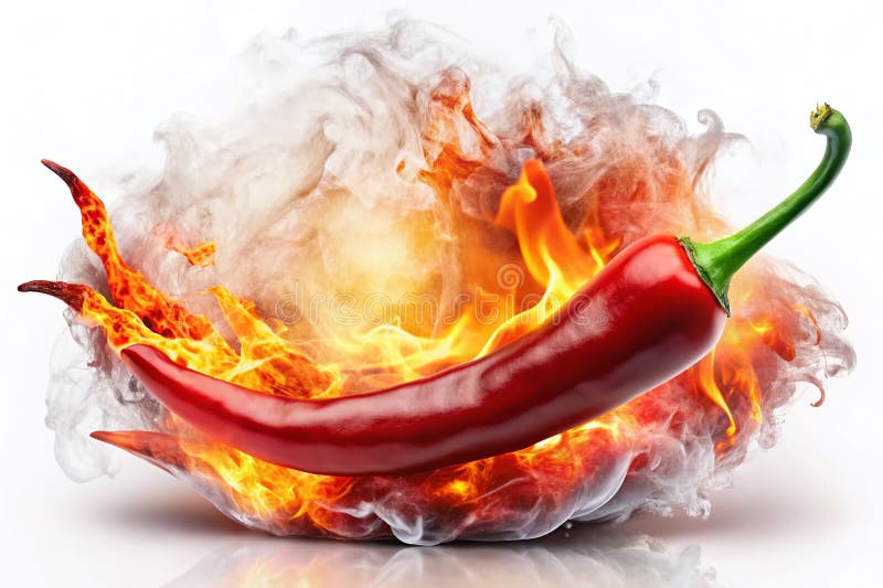 Explosive Chili Pepper Image Isolated Flaming Red Chili Pepper Graphic ...