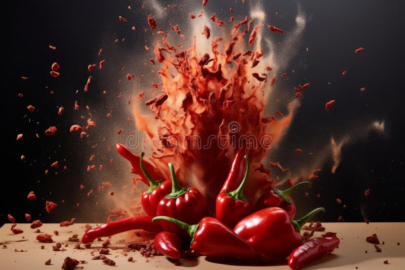 Explosive Chilli Explosion. Generate Ai Stock Photo - Image of cloud ...