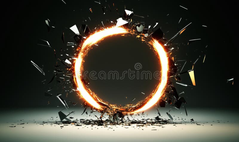 Explosive Circular Fragmentation with Fiery Halo and Shattered Glass ...