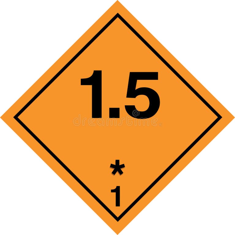 Explosive Class 1 Division 1.5 Stock Vector - Illustration of placard ...