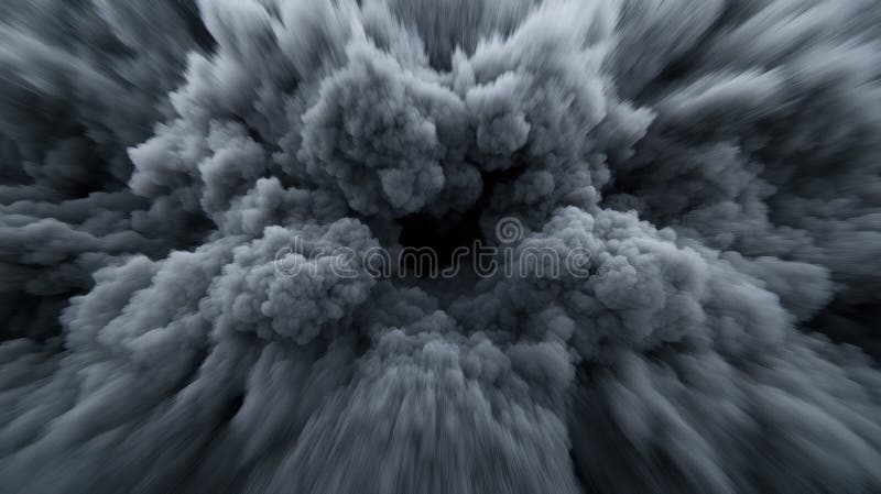 Explosive Cloud of Dark Smoke Billows Dramatically in a Dynamic ...