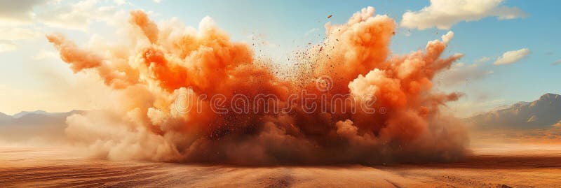 An Explosive Cloud of Dust and Smoke Rising Dramatically Over a Vast ...
