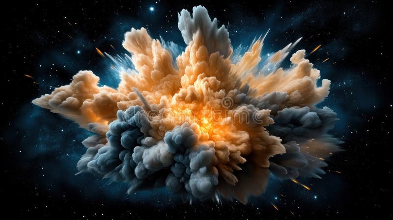 Explosive Cloud Formation with Bright Flames and Dark Smoke in Cosmic ...